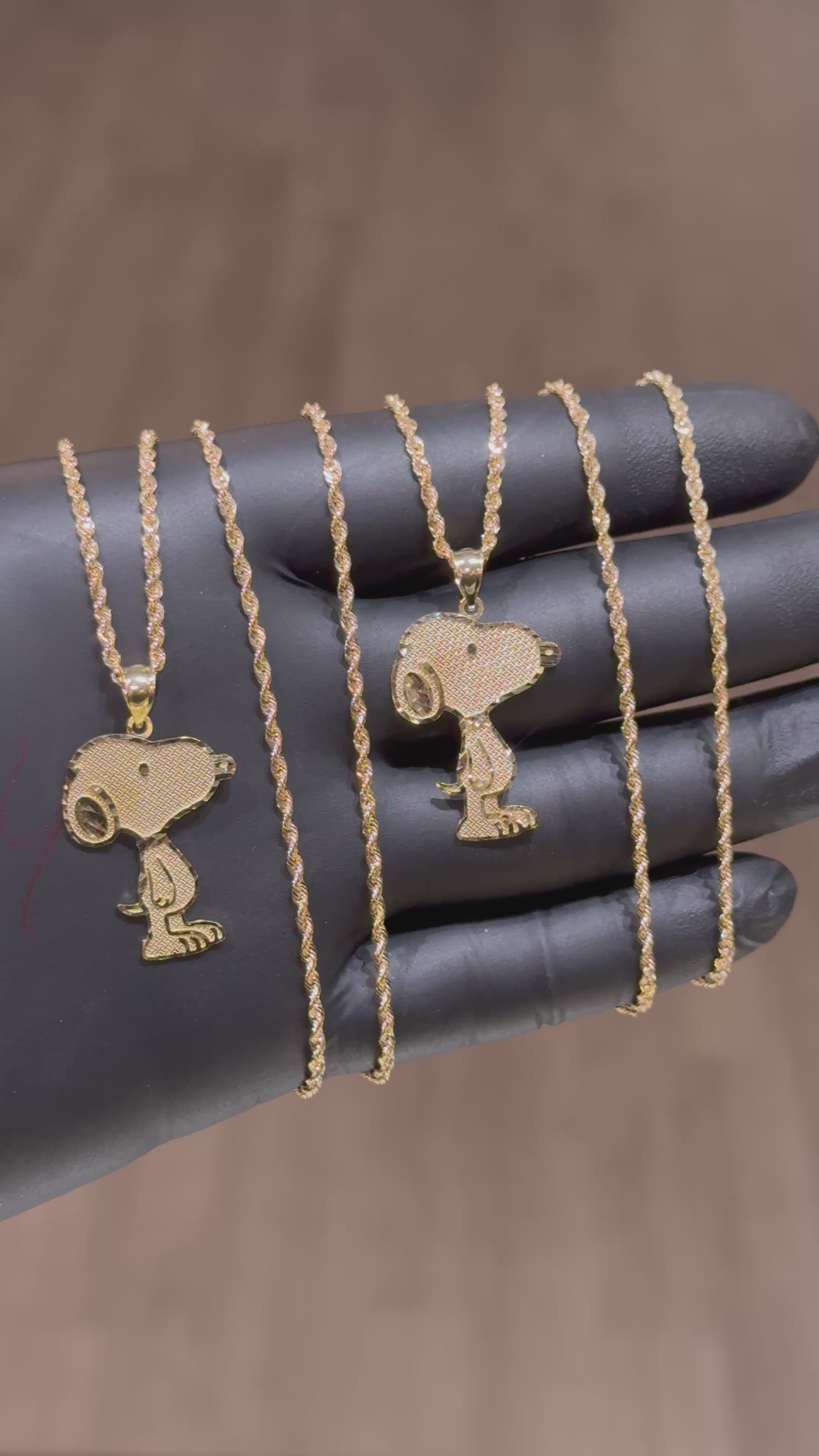 10k Medium Snoopy Chain Set – EzJewelry